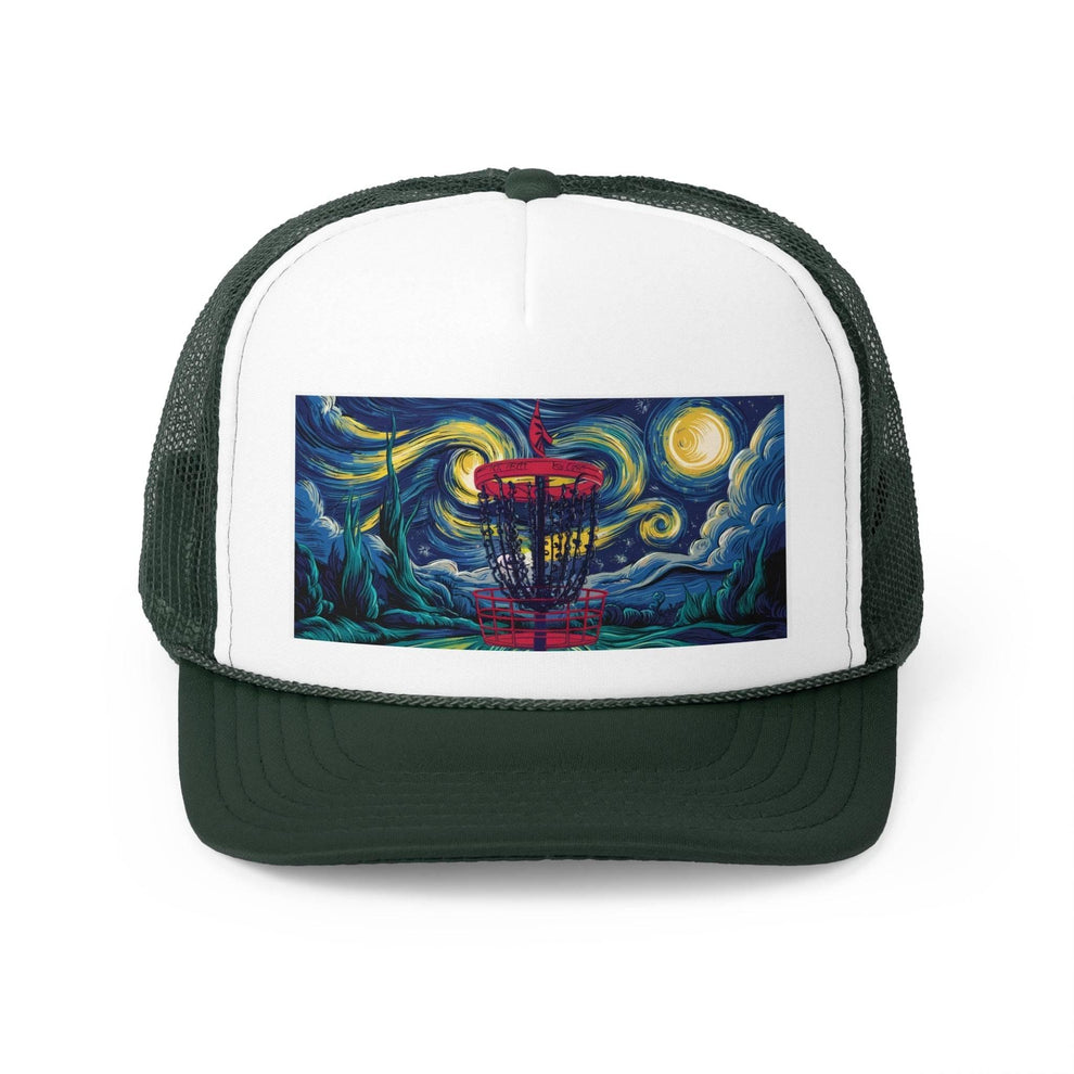 Fun Disc Golf Trucker Hat - Starry Night Disc Golf Basket - Trucker Ca ...