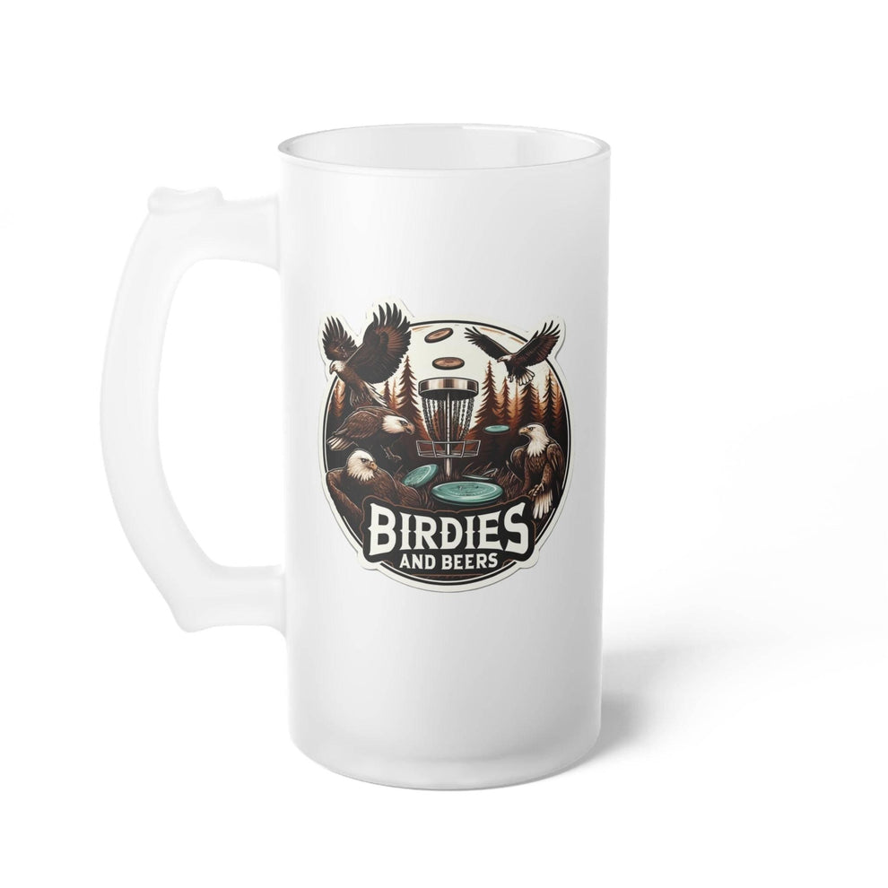 Funny Disc Golf Beer Mug - Birdies and Beers - Frosted Glass Beer Mug ...